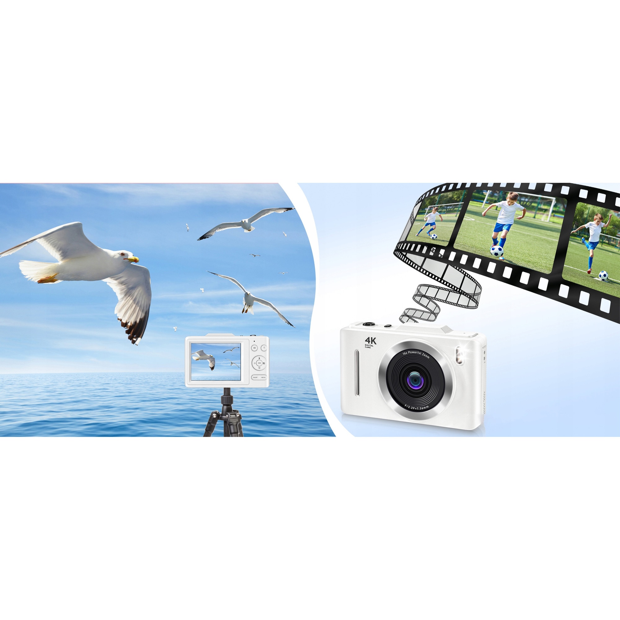 Aparat digital 4K 48MP cu stabilizare, zoom 16x, mini - eMAG.ro