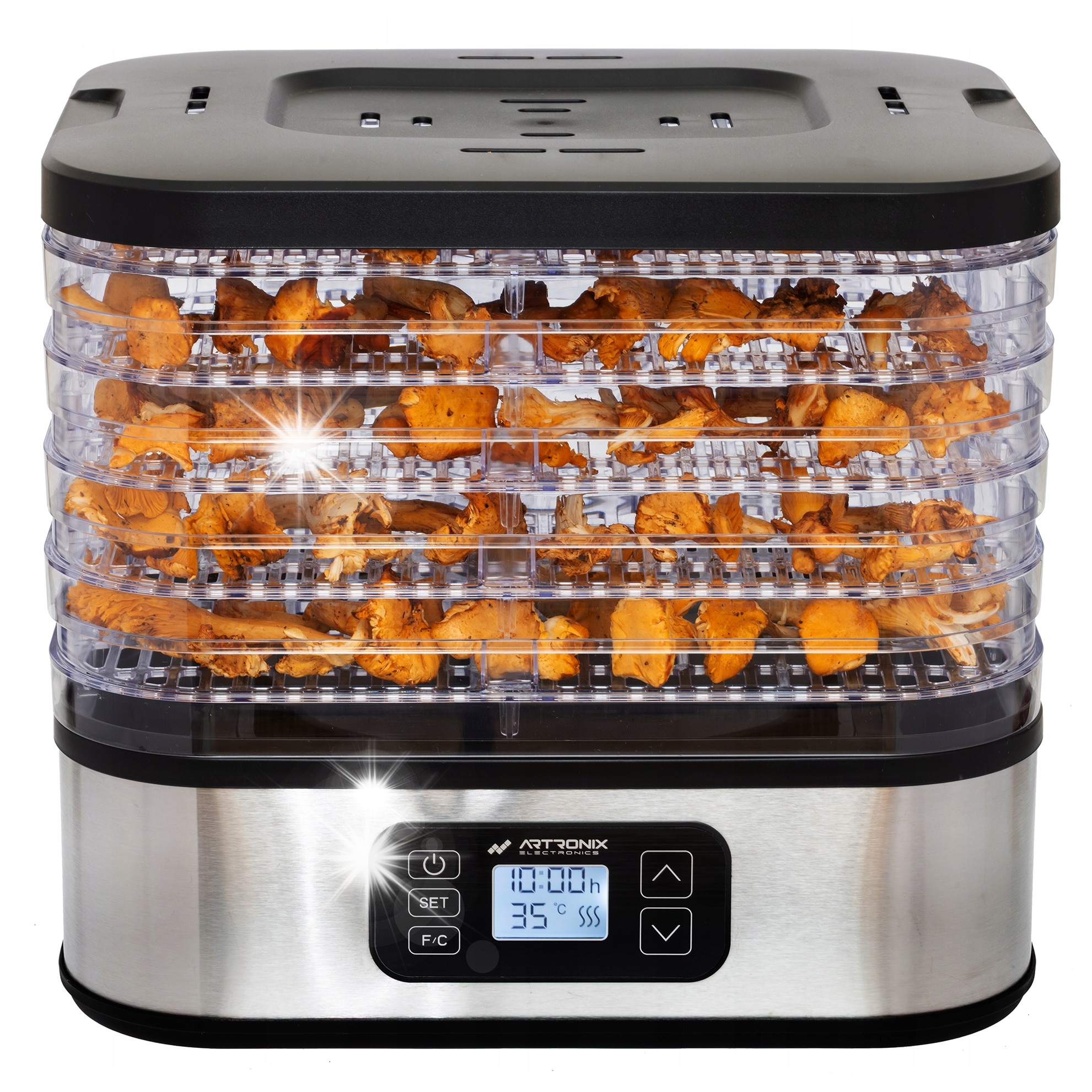 Deshidrator de alimente cu timer, 400W, pentru ciuperci, ierburi ...