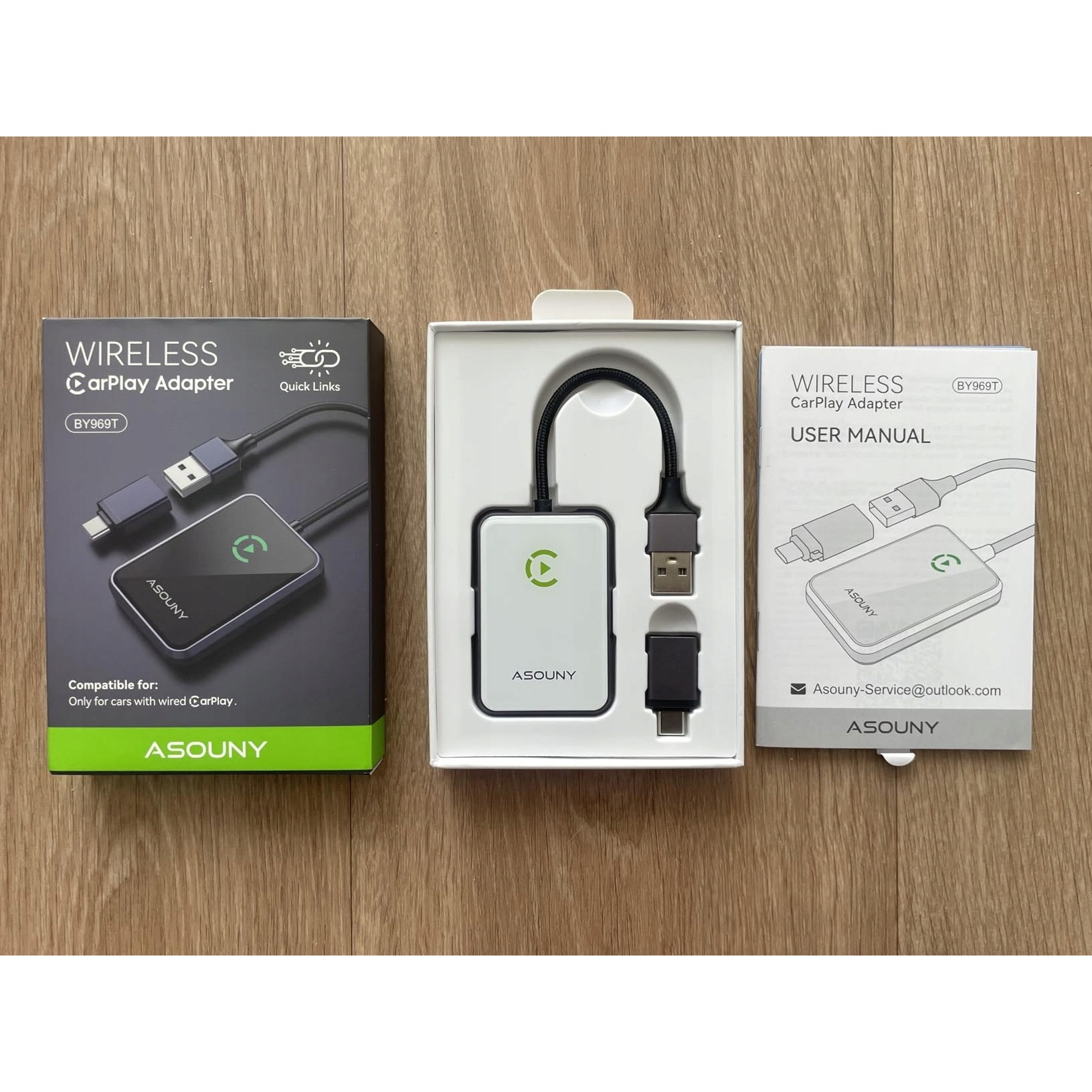 Adapter CarPlay wireless Asouny BY969T, Plug & Play, compact, set ...