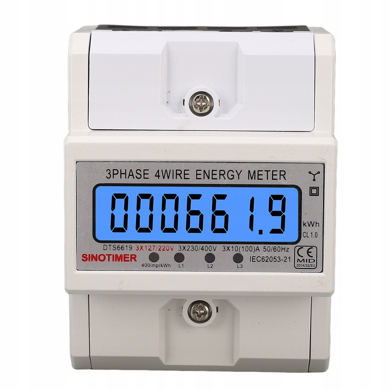 Contor de energie electrica digital, 3 faze, 220V, 10(100)A, LCD ...