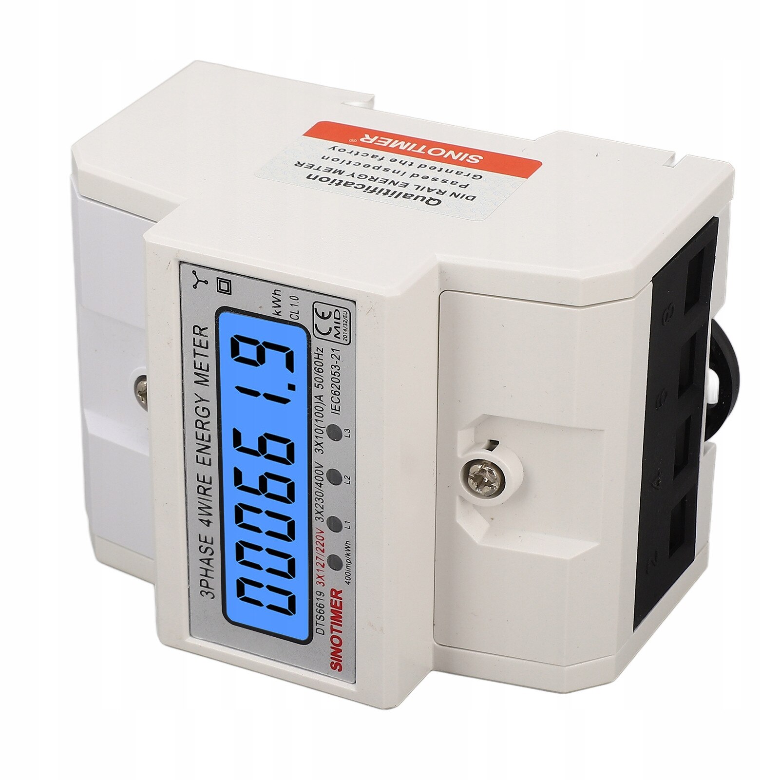Contor de energie electrica digital, 3 faze, 220V, 10(100)A, LCD ...