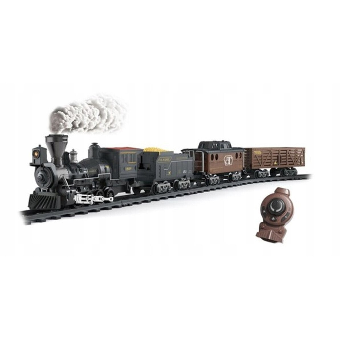 Trenulet electric cu locomotiva si 3 vagoane, DK, 172x105cm, control de ...