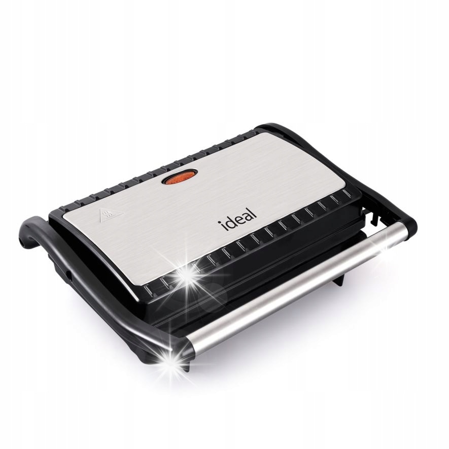 Електрически грил, IDEAL, 1500 W, незалепващи плочи, инокс, 22,5x14см ...