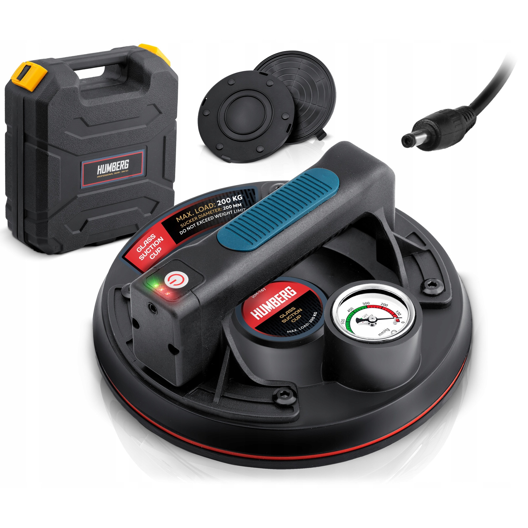 Ventuza electrica, Humberg, cu capacitate de 200 kg, manometru, set ...