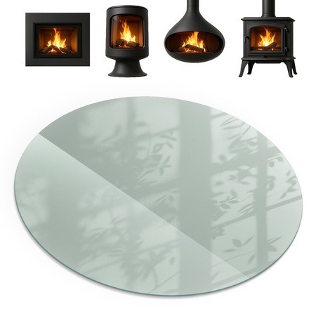 Placa sub semineu, Coloray, Rotunda, Culoare Verde Deschis, fi90 cm ...