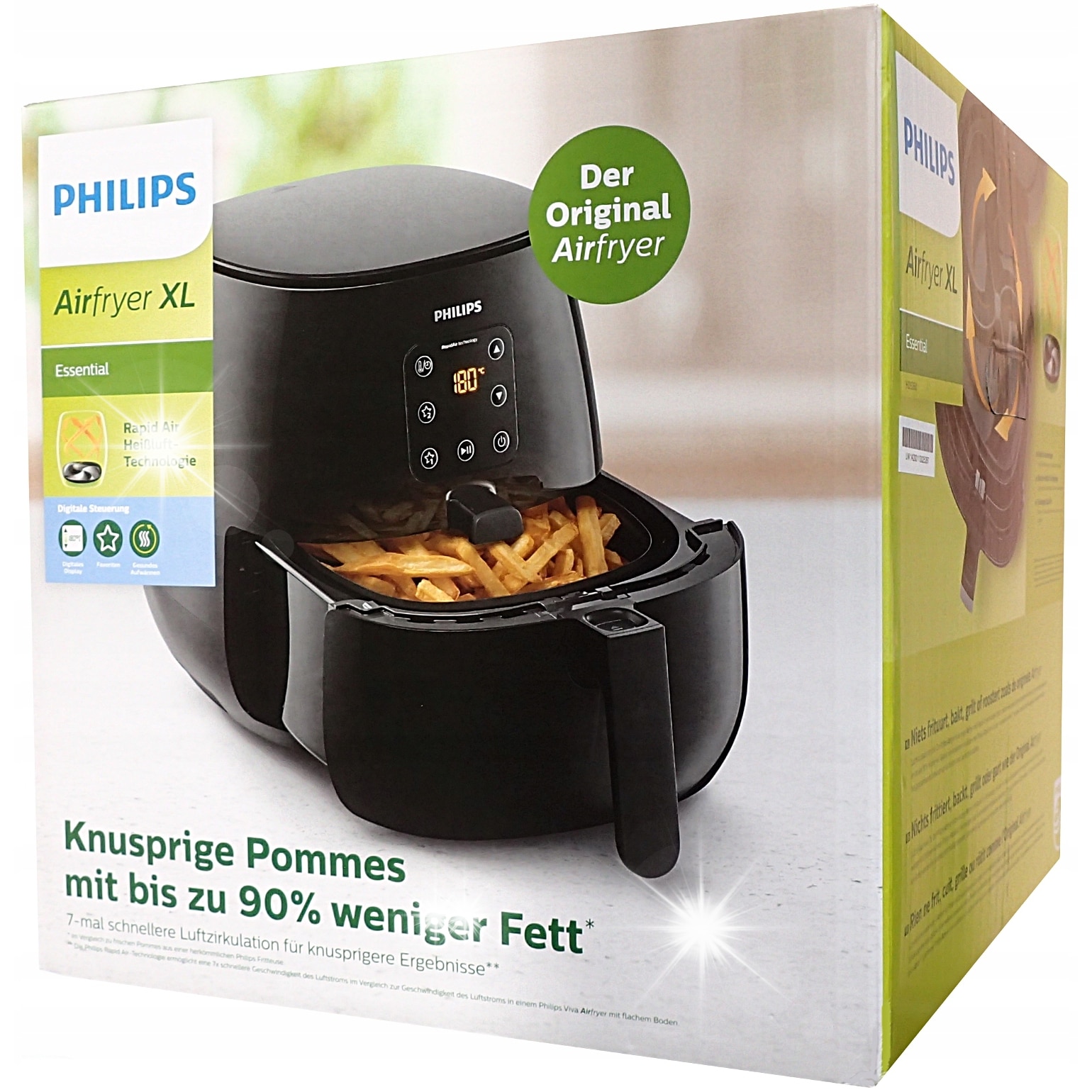Фритюрник без мазнина Philips AirFryer XXL, 2225W, 1,4кг, 4 порции ...