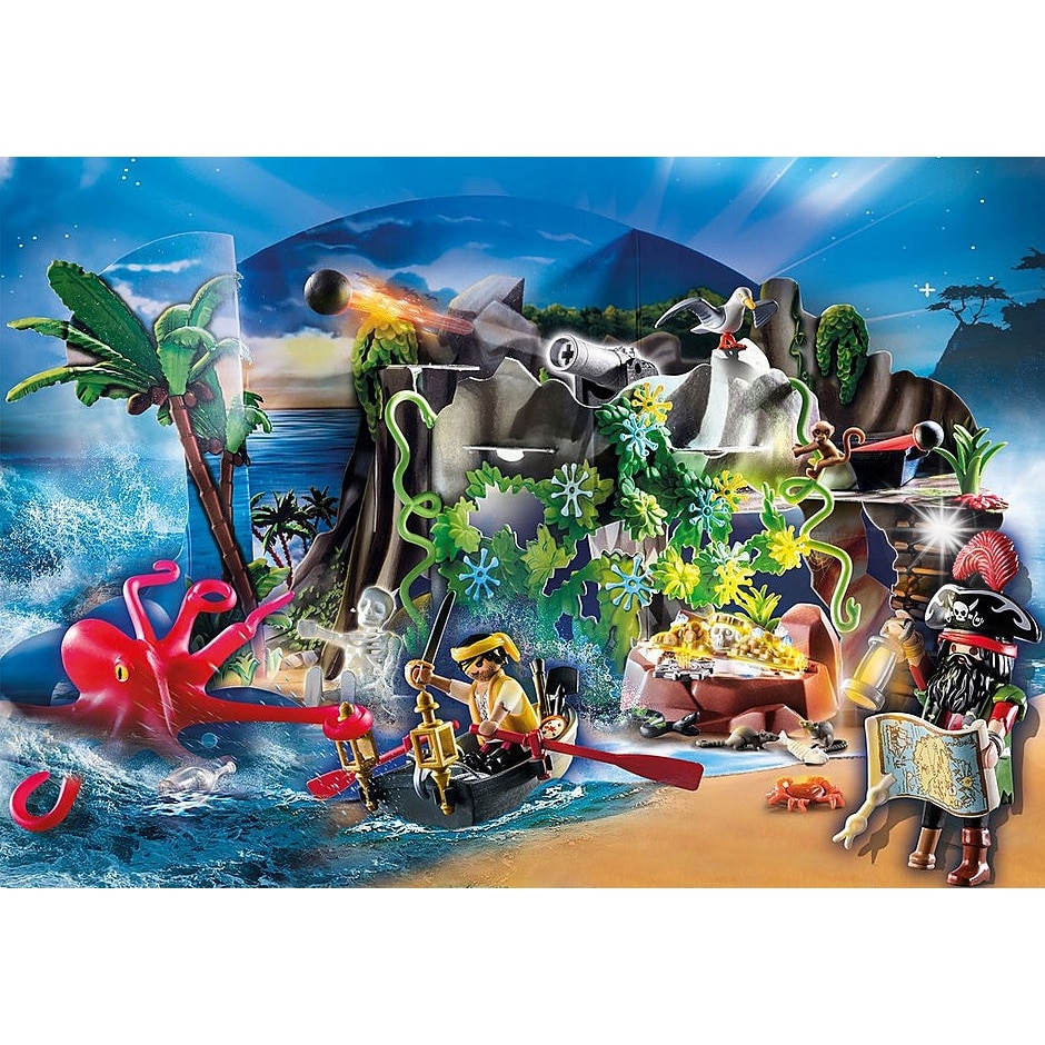 Calendar advent golful piratilor, Playmobil, 120 elemente, multicolor ...