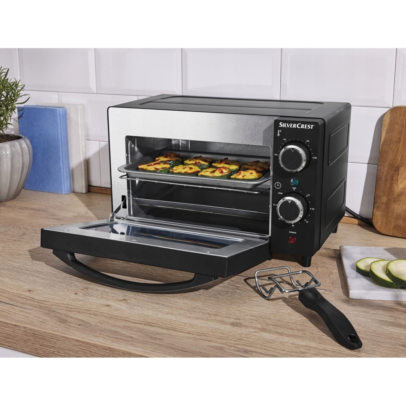 SilverCrest SGB 800W elektromos sütő, 9L, 800W, 36,4x28,4x22,2cm - eMAG.hu