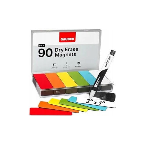 Set etichete magnetice GAUDER, 90 bucati, reutilizabile, 3x1 inch ...
