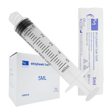 Seringa Medical Brokers 5ml luer lock, set 100 bucati, sterila ...