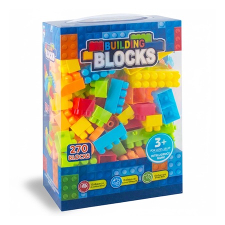 Set Constructii Building Blocks, 270 Piese, Cuburi Mari De Plastic ...