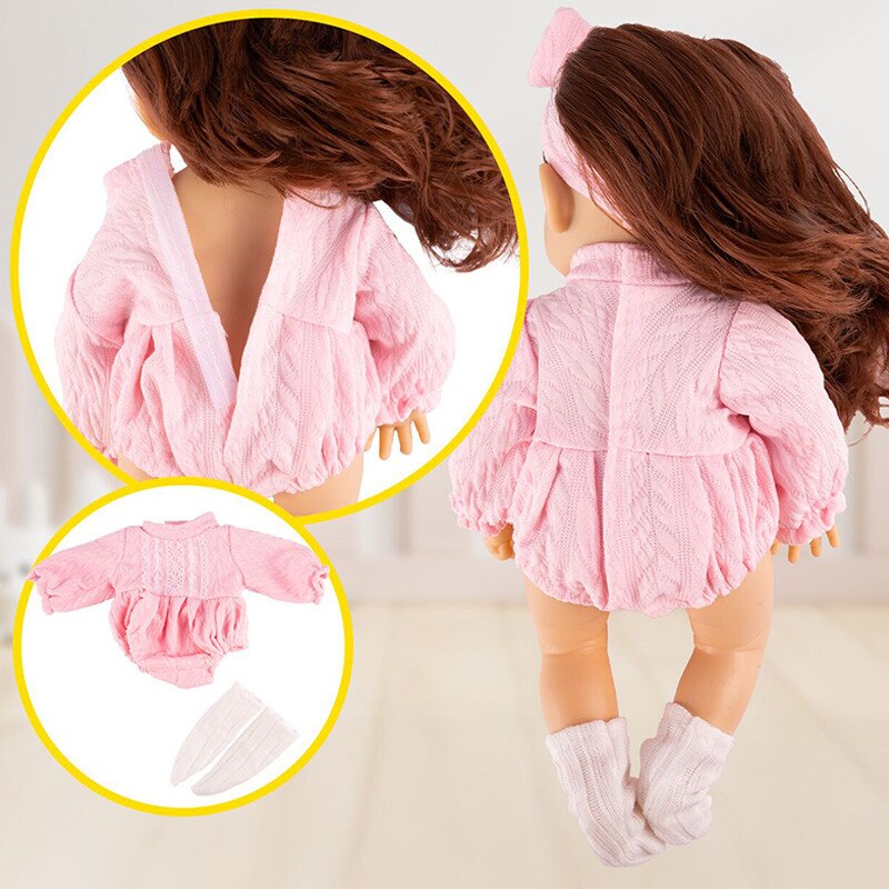 Papusa bebe fetita cu parul castaniu, 32 cm, 3 ani+ - eMAG.ro