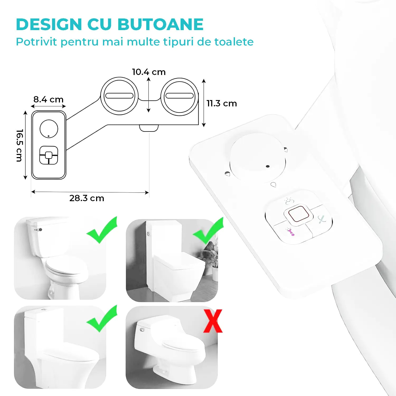 Bideu Retractabil Elindor® pentru Toaleta cu Functie de Auto Curatare ...