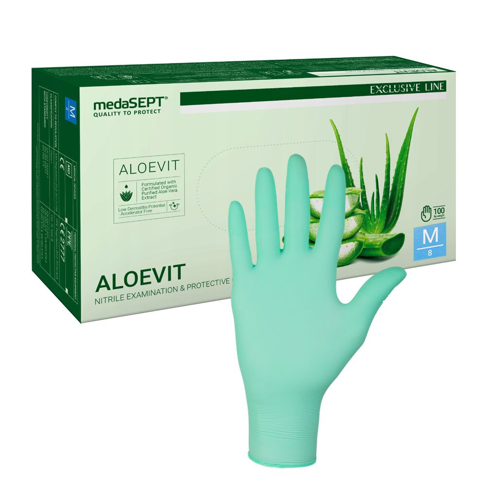 Manusi unica folosinta M verzi cu aloe, MedaSept, 100 bucati - eMAG.ro