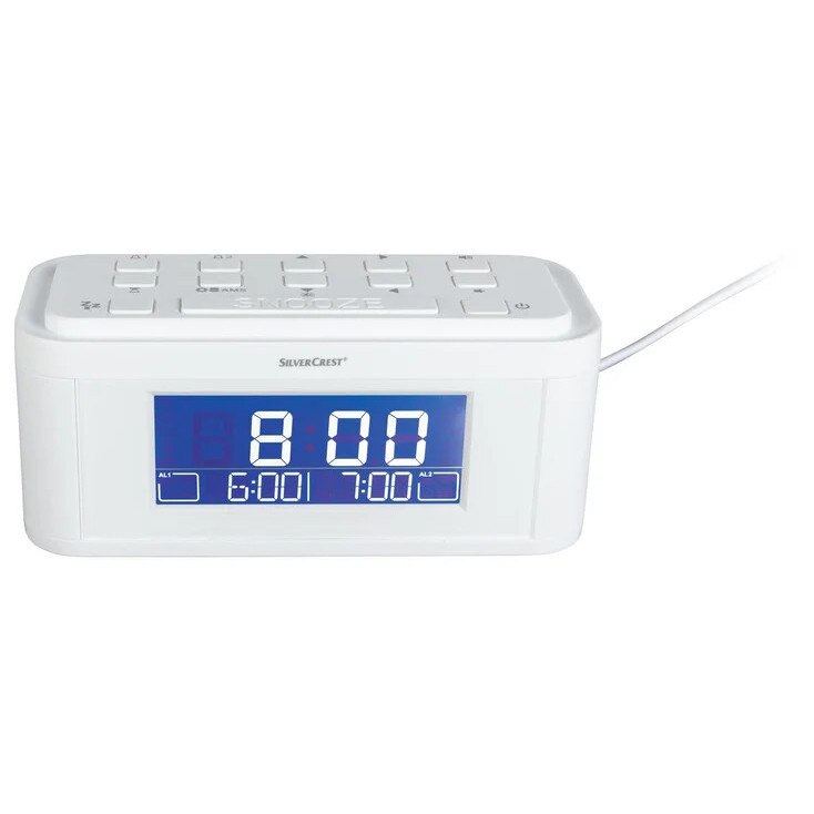 Ceas radio cu alarma SILVERCREST Big Button SUR 50 A1, cu Port USB ...