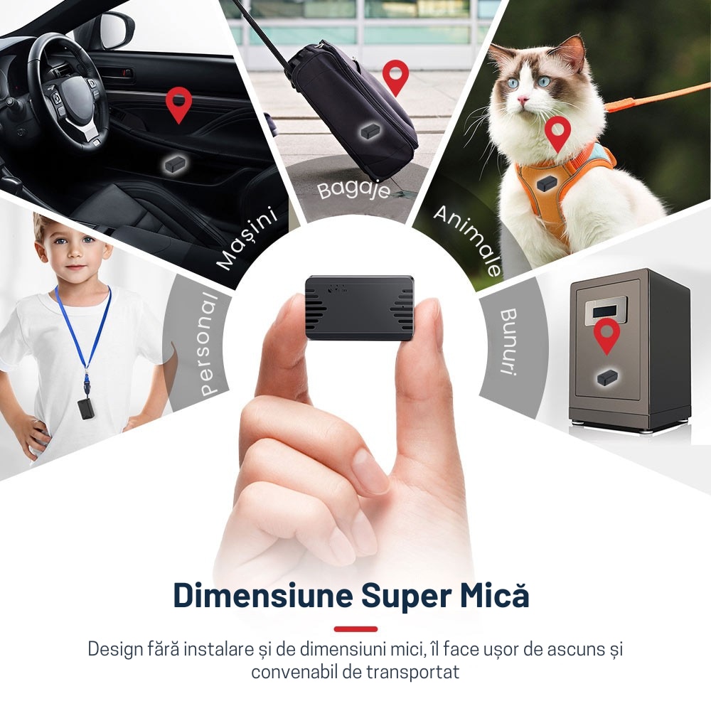 Mini GPS Tracker ML100G Super Micut si Discret, Cu Localizare in Timp ...