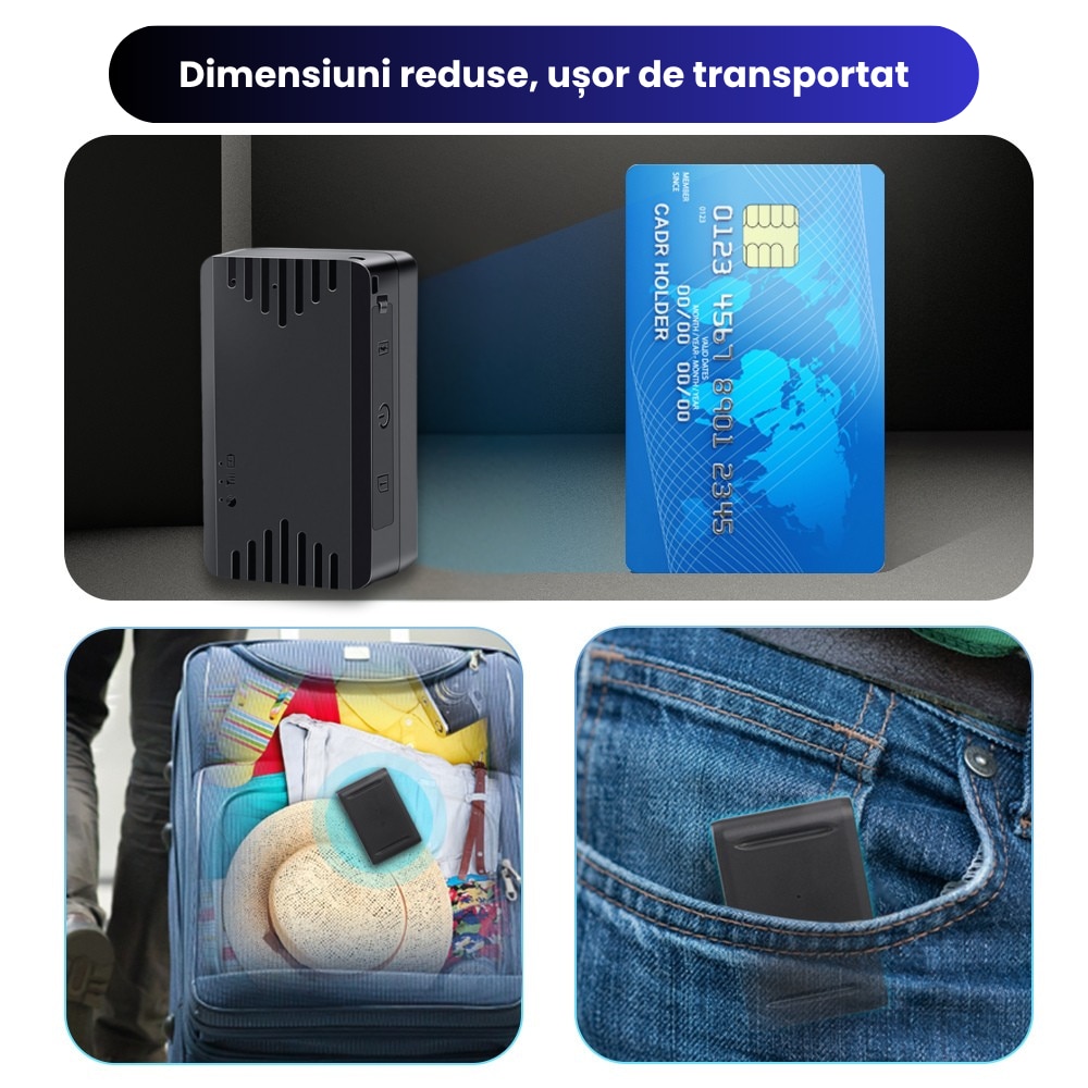 Mini GPS Tracker ML100G Super Micut si Discret, Cu Localizare in Timp ...