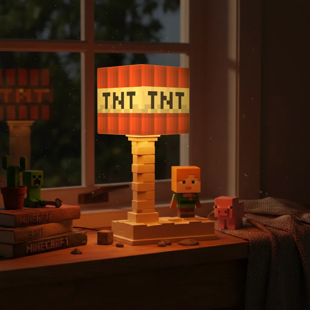 Minecraft témájú éjjeli lámpa gyerekeknek, blokk lámpa, ötfokozatú ...