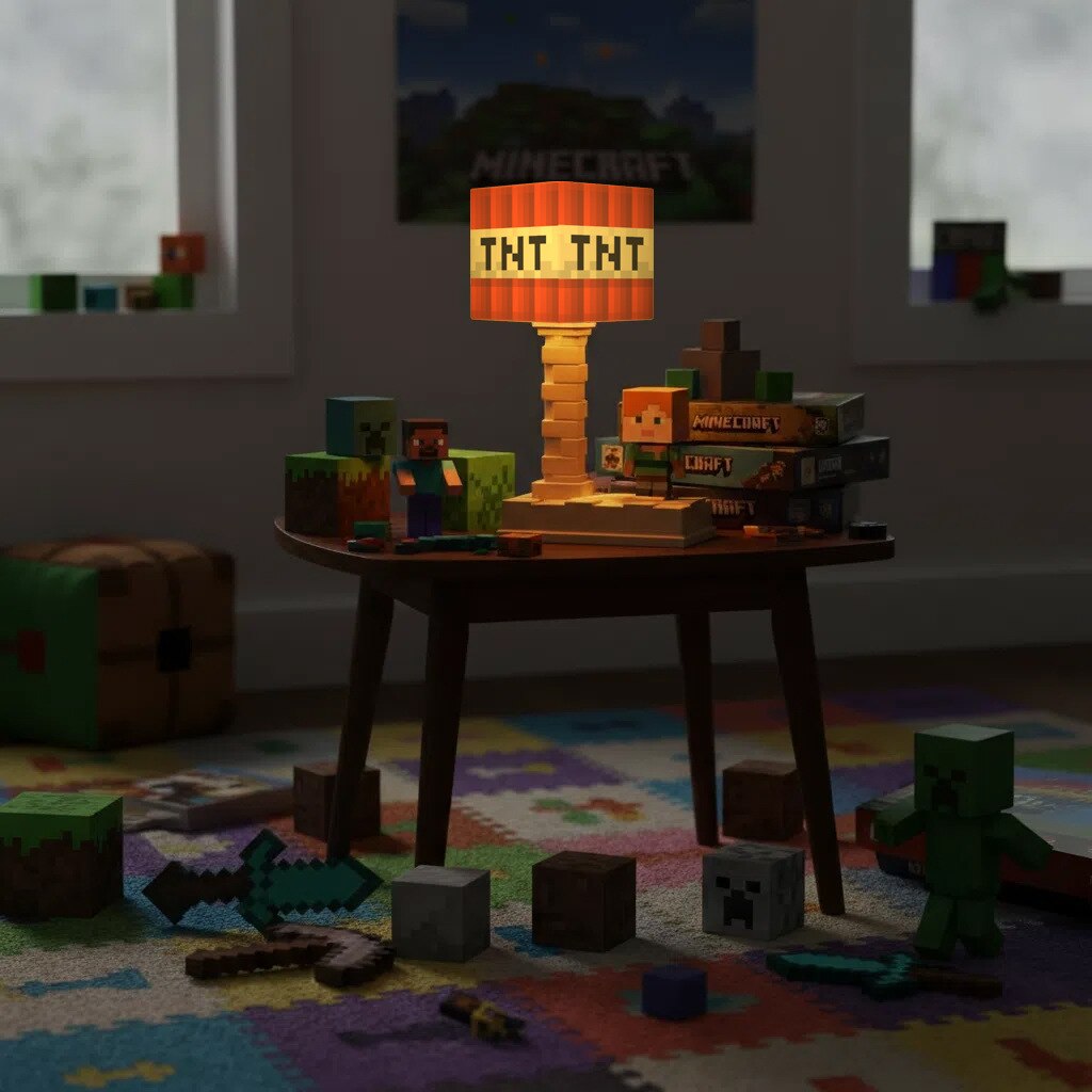 Minecraft témájú éjjeli lámpa gyerekeknek, blokk lámpa, ötfokozatú ...