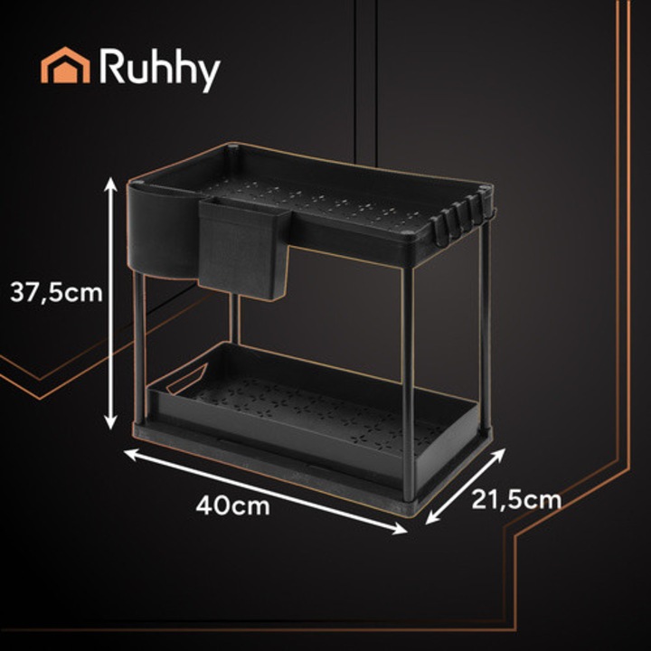 Ruhhy Raft Organizator Bucatarie cu 2 Nivele-Under-Sink Organizer 2 ...
