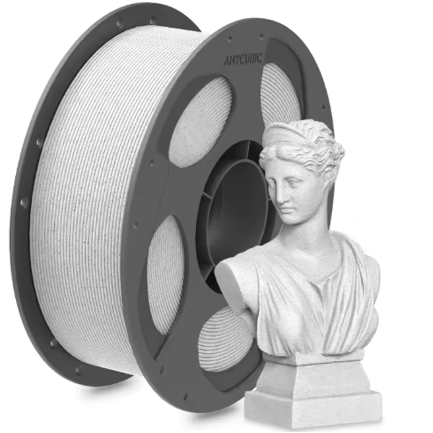 Filament, Anycubic PLA, 1kg, Marmura Alba, pentru imprimanta 3D - eMAG.ro