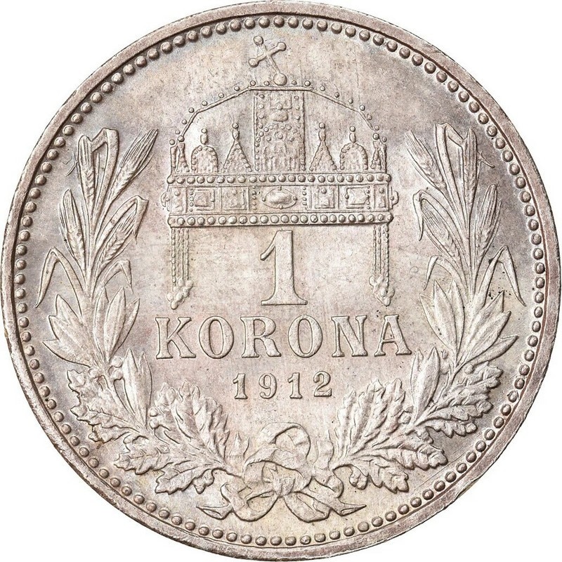 Moneda istorica din Argint - 1 coroana Francisc Iosif Regele Ungariei ...