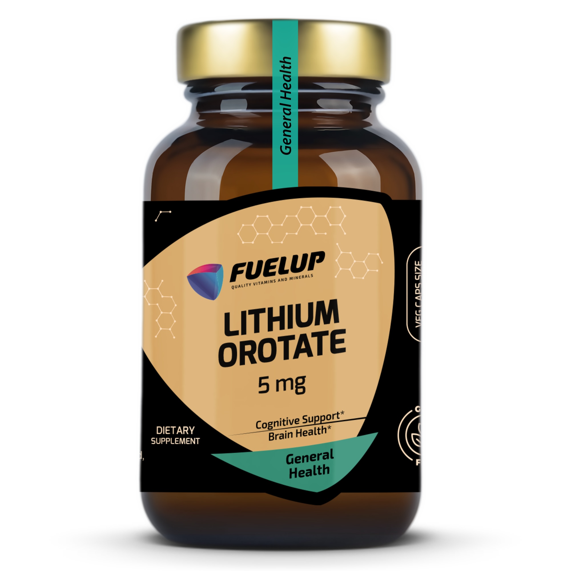 Supliment alimentar, Fuel Up, Lithium Orotate 5 mg, 60 capsule vegetale ...