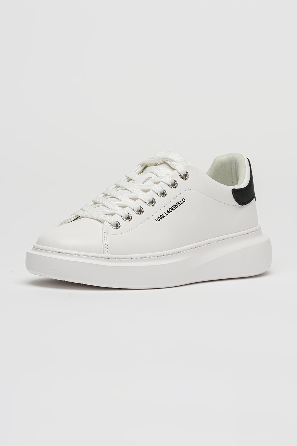 Karl Lagerfeld, Kore logós bőrsneaker, Sarkvidéki fehér, 45 - eMAG.hu