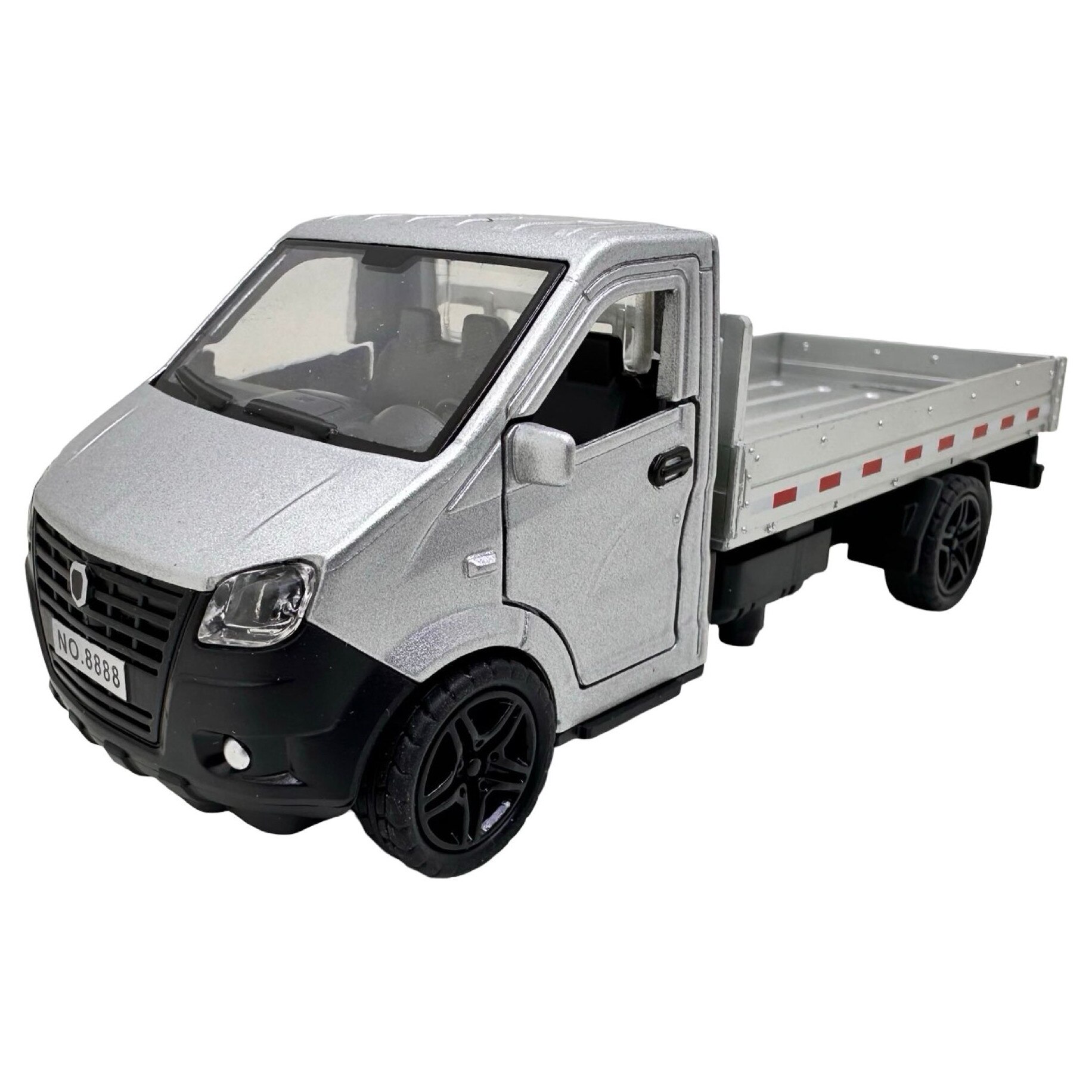 Macheta camioneta gri cu Platforma Model 1:36 Usile se Deschid Pull ...