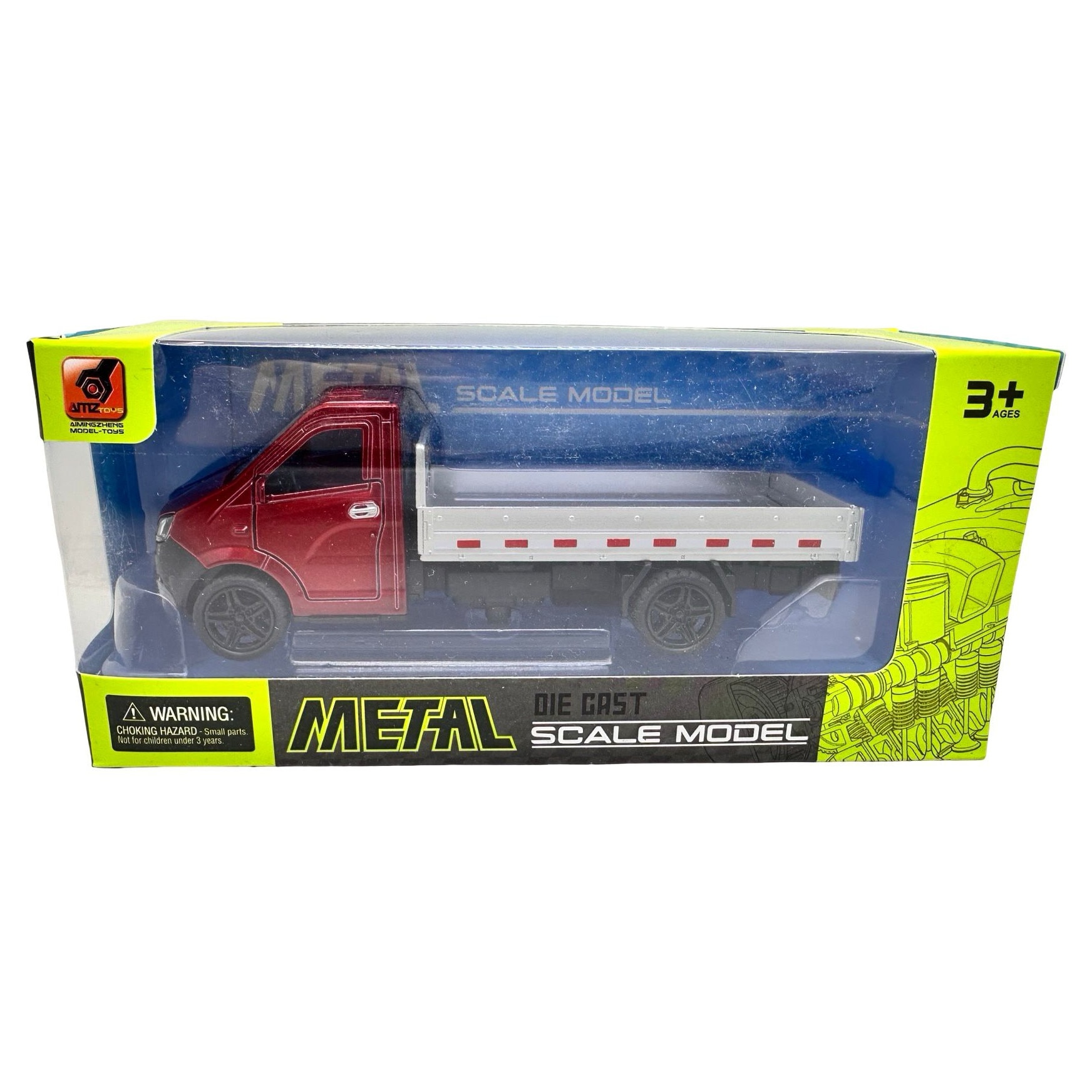 Macheta camioneta rosie cu Platforma Model 1:36 Usile se Deschid Pull ...