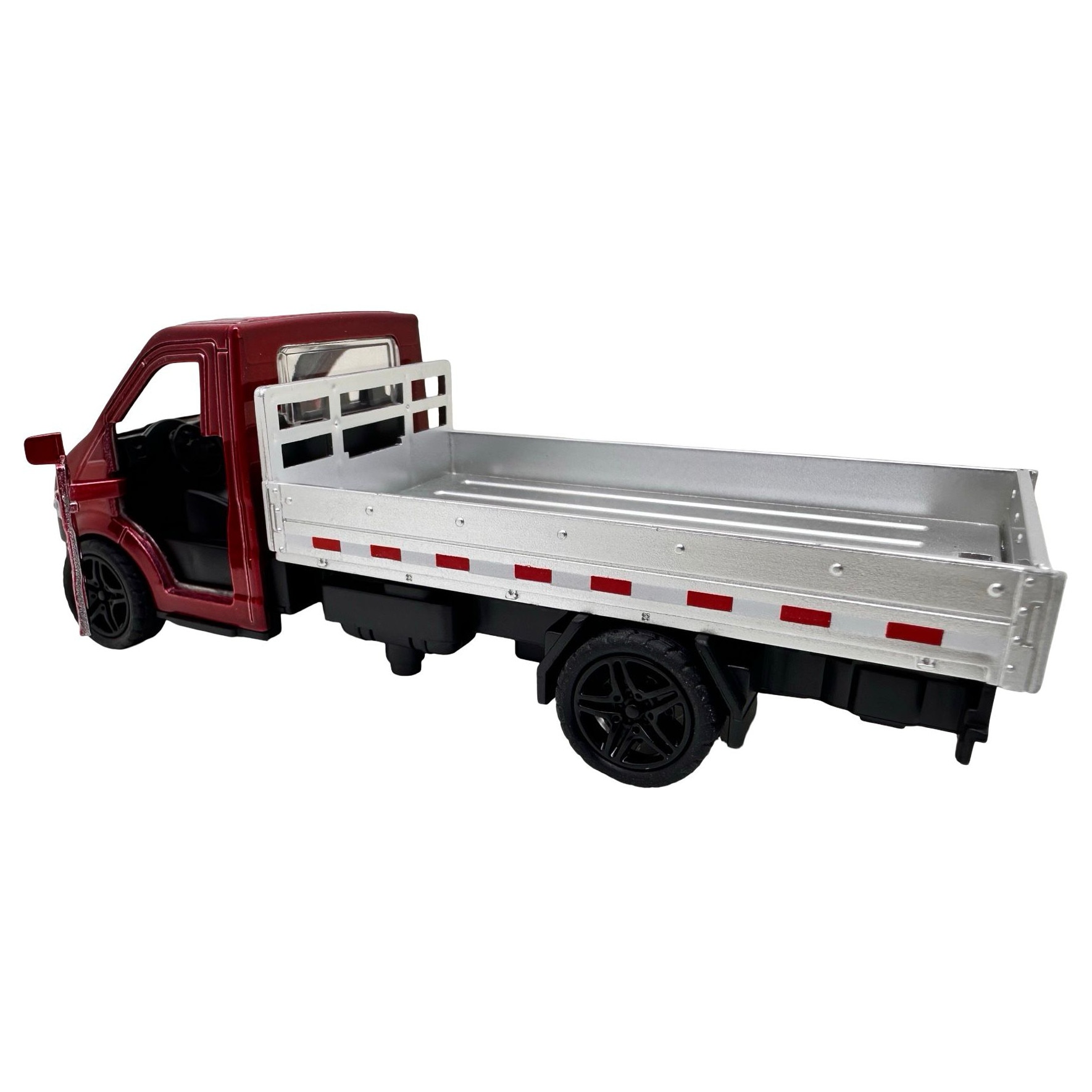 Macheta camioneta rosie cu Platforma Model 1:36 Usile se Deschid Pull ...