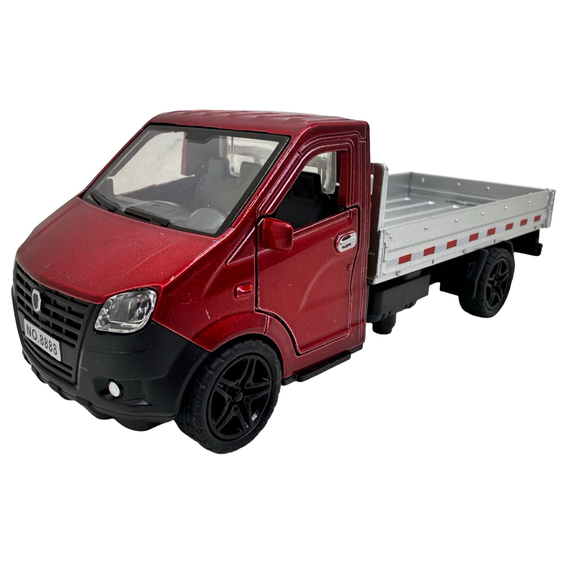 Macheta camioneta rosie cu Platforma Model 1:36 Usile se Deschid Pull ...