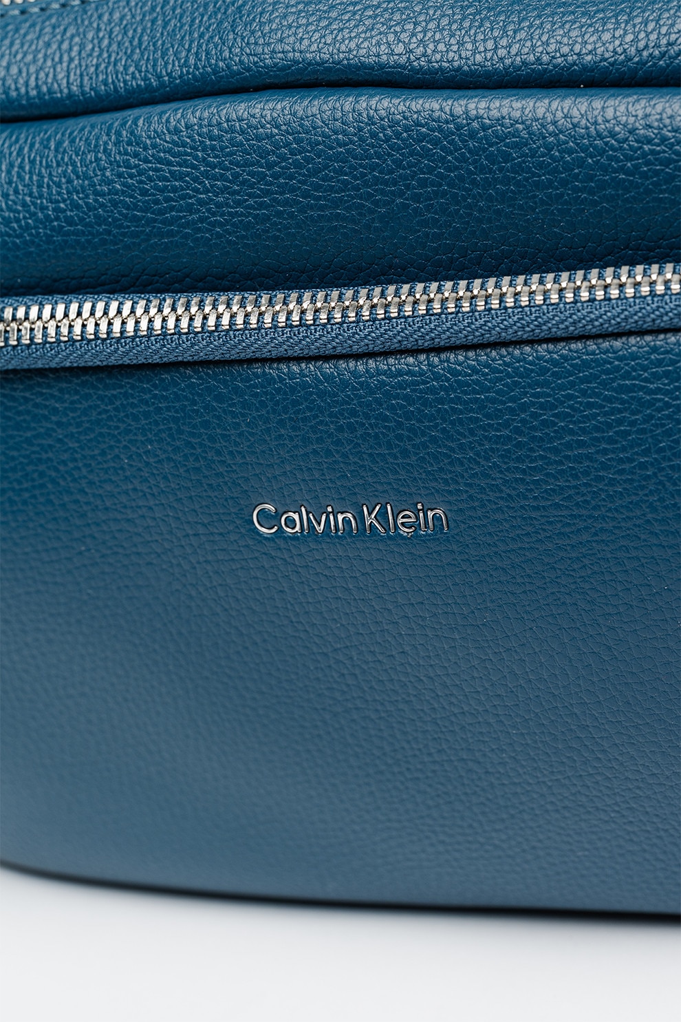 CALVIN KLEIN, Geanta de piele ecologica Raised Camera, Albastru petrol ...