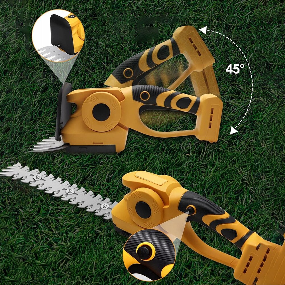 Trimmer electric pentru tufisuri si iarba 2 in 1, 90 cm, cu 2 lame ...