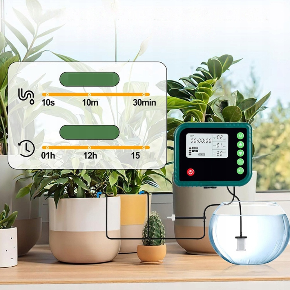 Sistem automat irigare cu panou solar, 2200mAh, 15mx2cm - eMAG.ro