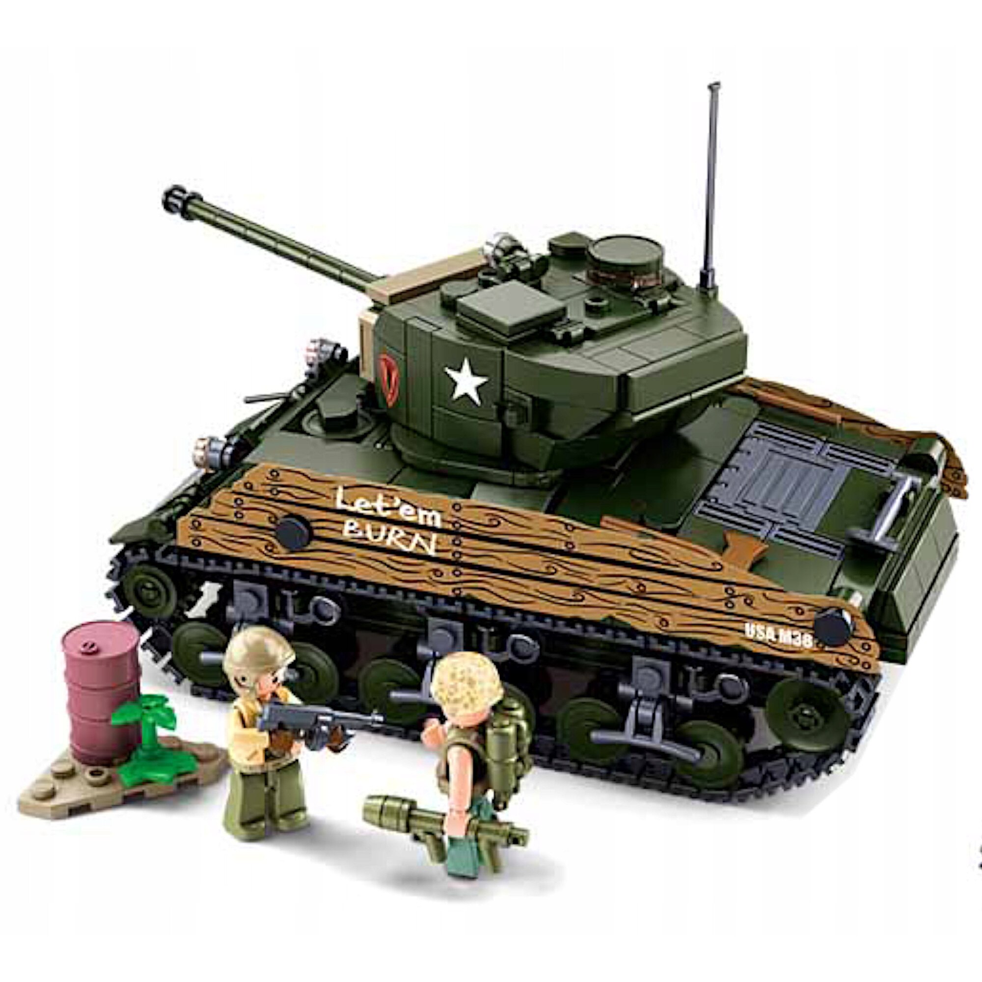 Sluban építőjáték készlet, M4A3E2 Sherman Jumbo tank, 2 az 1-ben M3/M5 ...