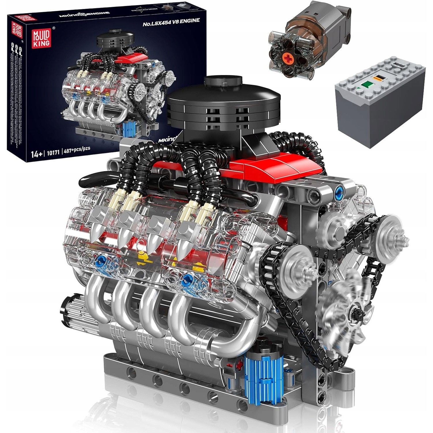 Set de constructie LSX454 V8 Engine, 487 elemente, 15,4x11,2x13,7cm ...