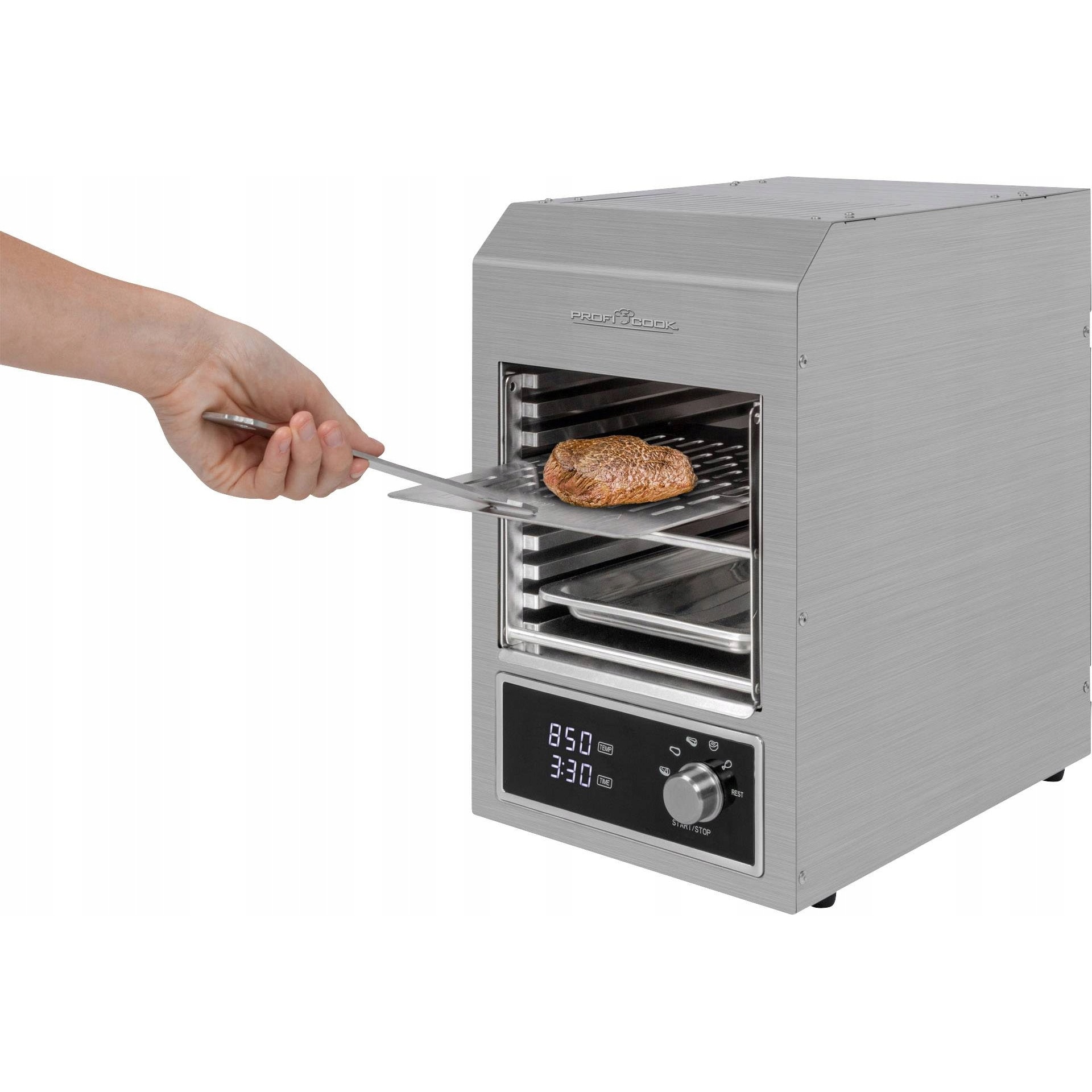 Gratar electric Profi Cook, model PC-EBG 1201, 1600W, inox, 30x18cm ...