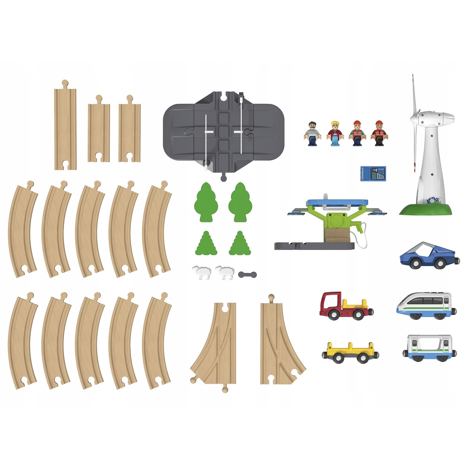 Комплект влакчета Playtive, 35 елемента, дължина на трасето 285 см ...