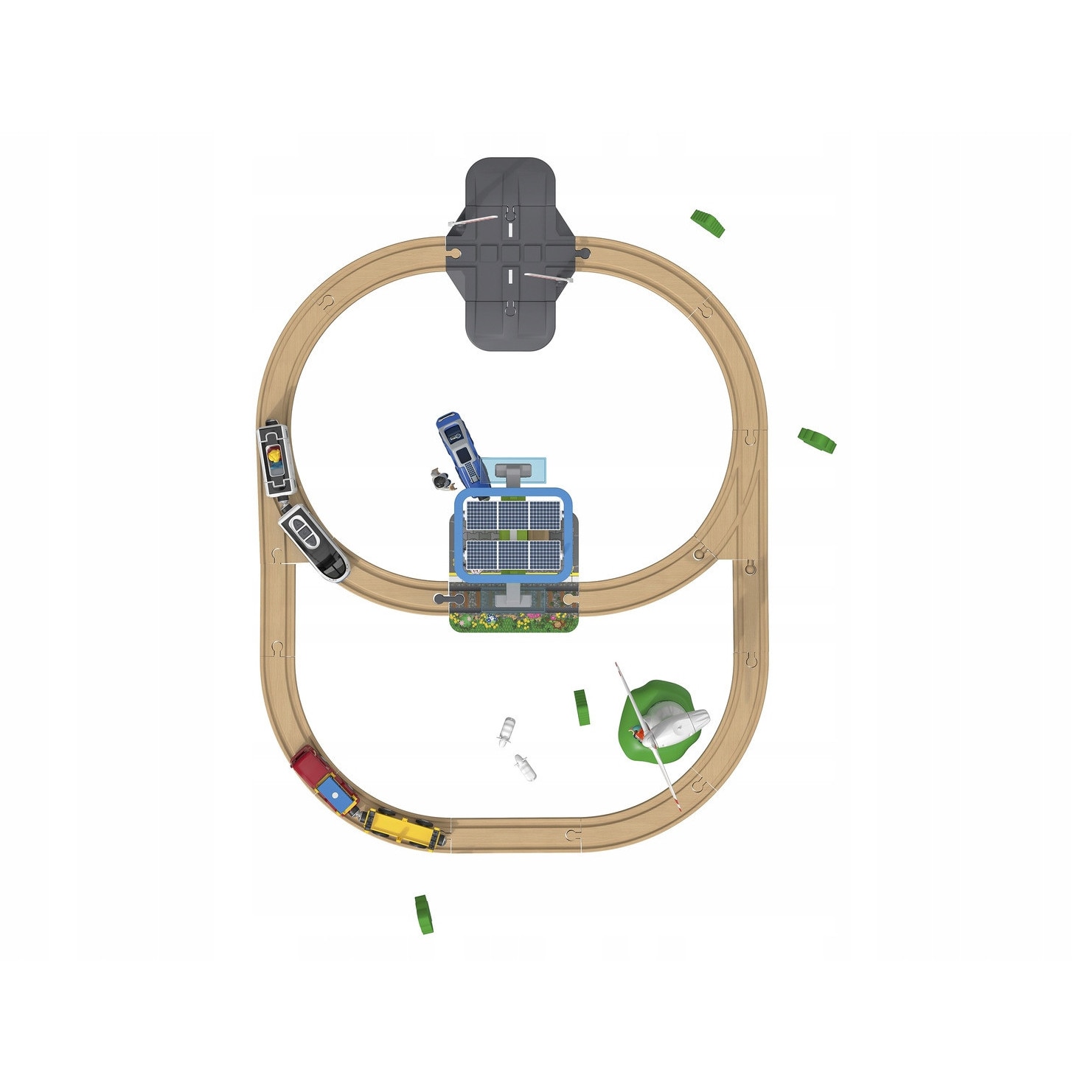 Комплект влакчета Playtive, 35 елемента, дължина на трасето 285 см ...