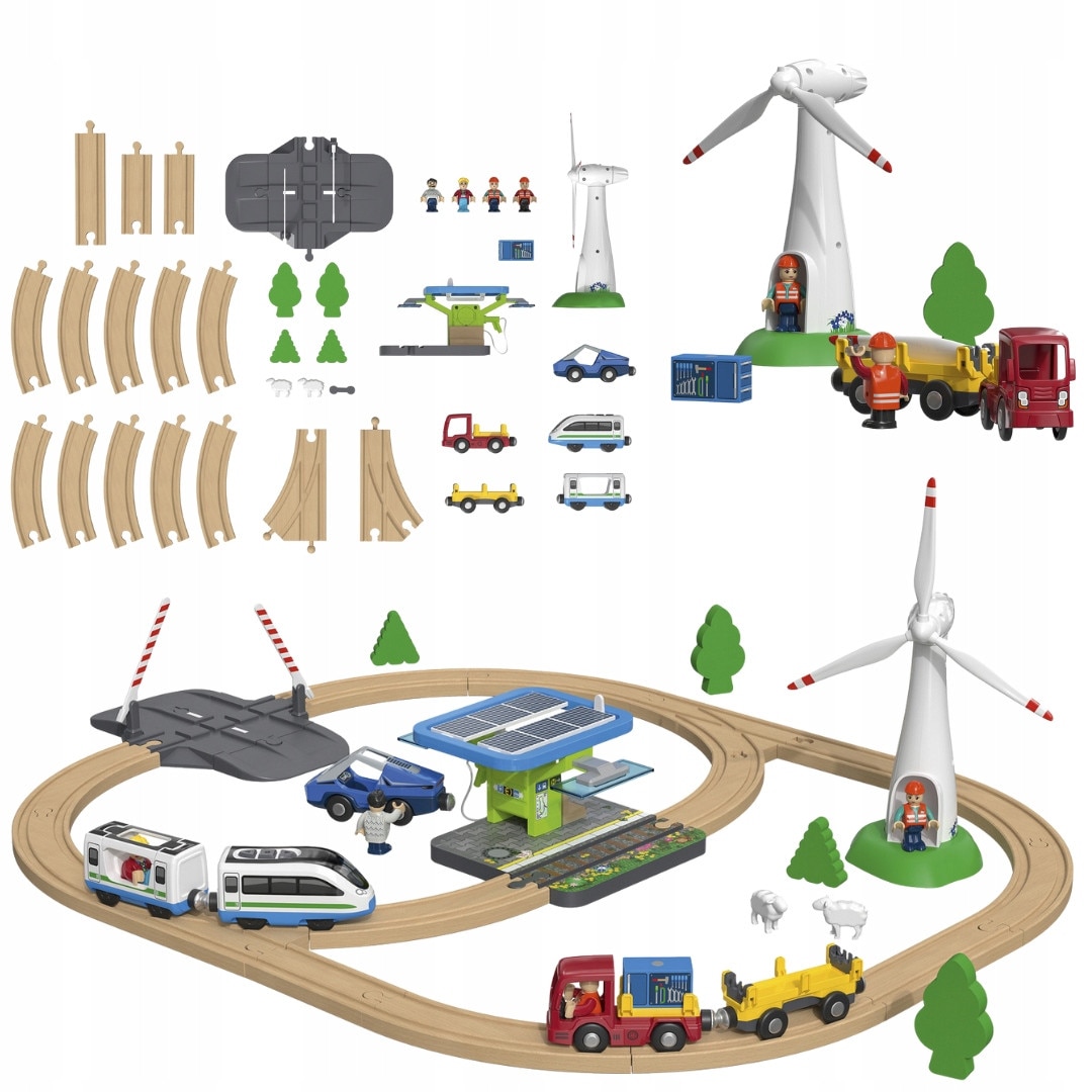 Комплект влакчета Playtive, 35 елемента, дължина на трасето 285 см ...