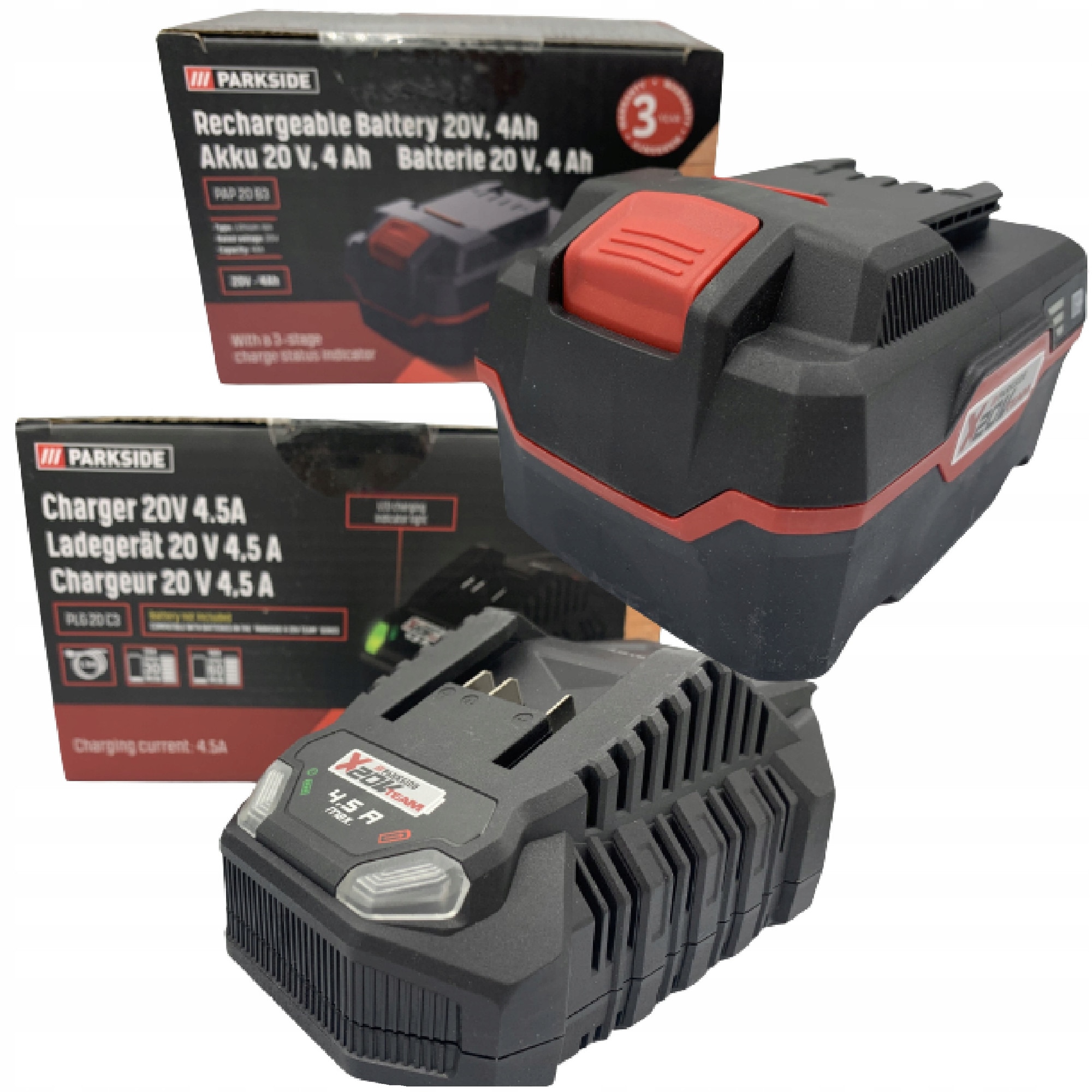 Комплект акумулатор 4Ah 20V Parkside + зарядно 4,5A 120W - eMAG.bg