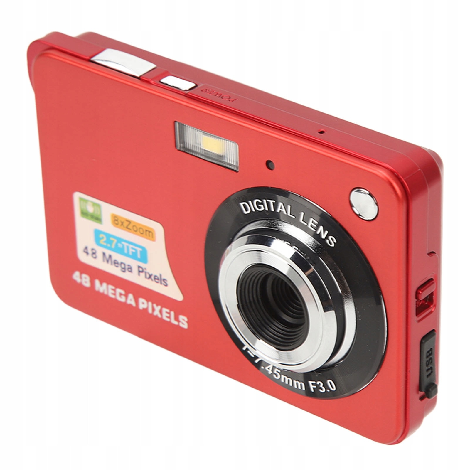 Camera digitala 4K 48MP cu zoom 8x, ecran LCD 2,7 inch, set cu card de ...