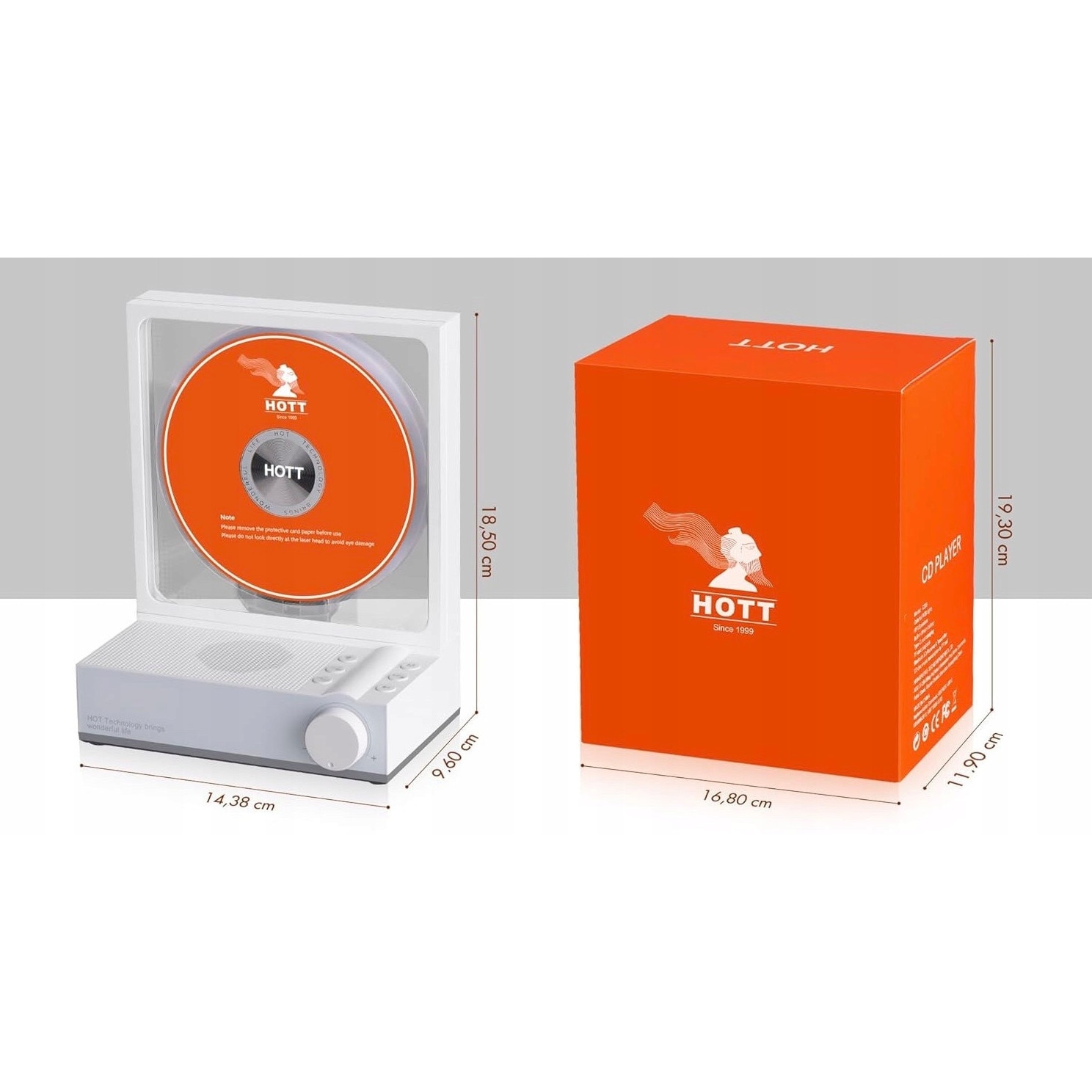 CD Player HOTT C229, Bluetooth, 5W, LED RGB, 16,8x11,9x19,3cm, set ...