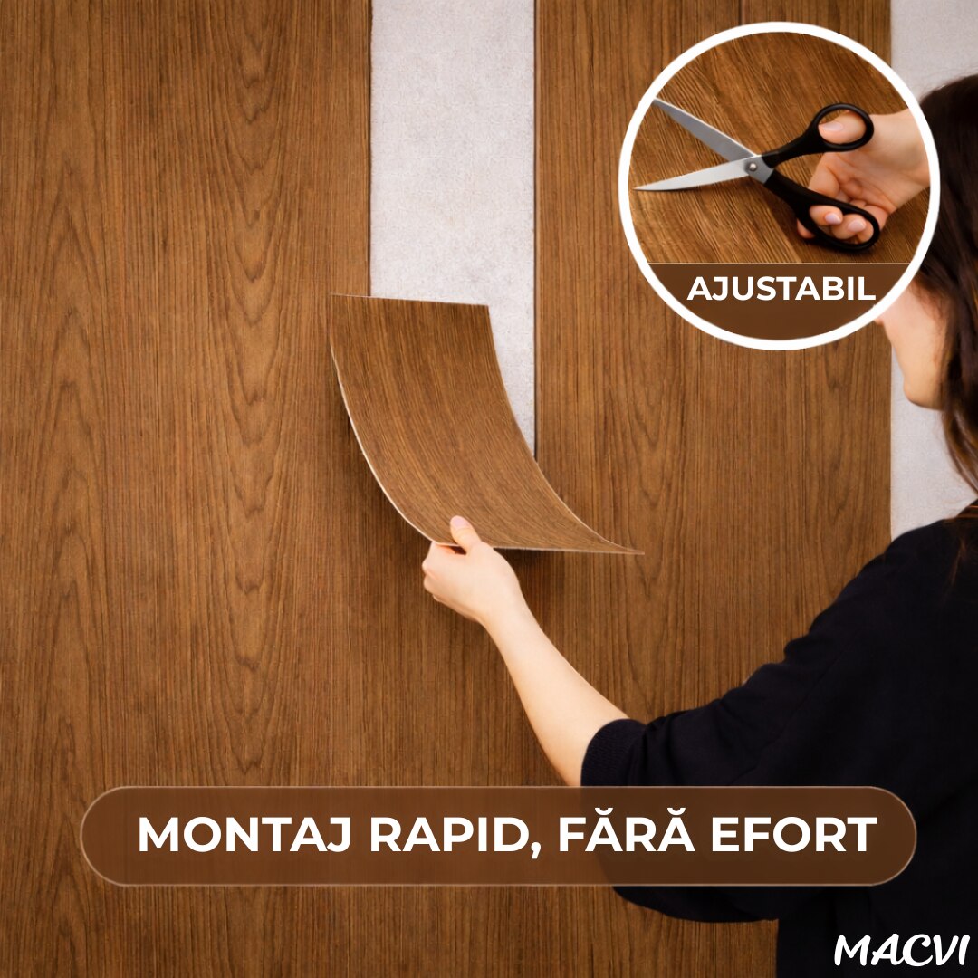 Set 36 Placi PVC Autoadezive Macvi® pentru Pardoseala, 91, 44 x 15, 15 ...