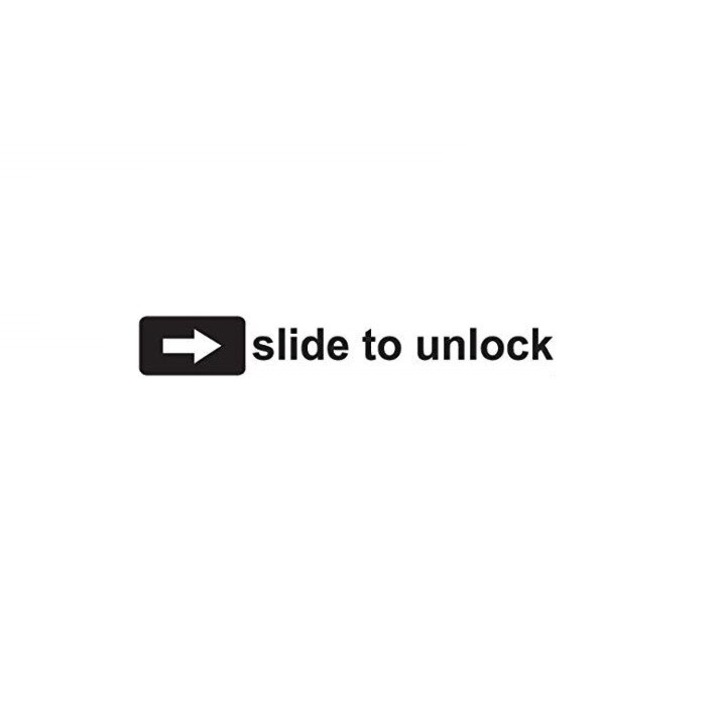 Sticker auto decorativ slide to unlock, 26 cm, alb - eMAG.ro