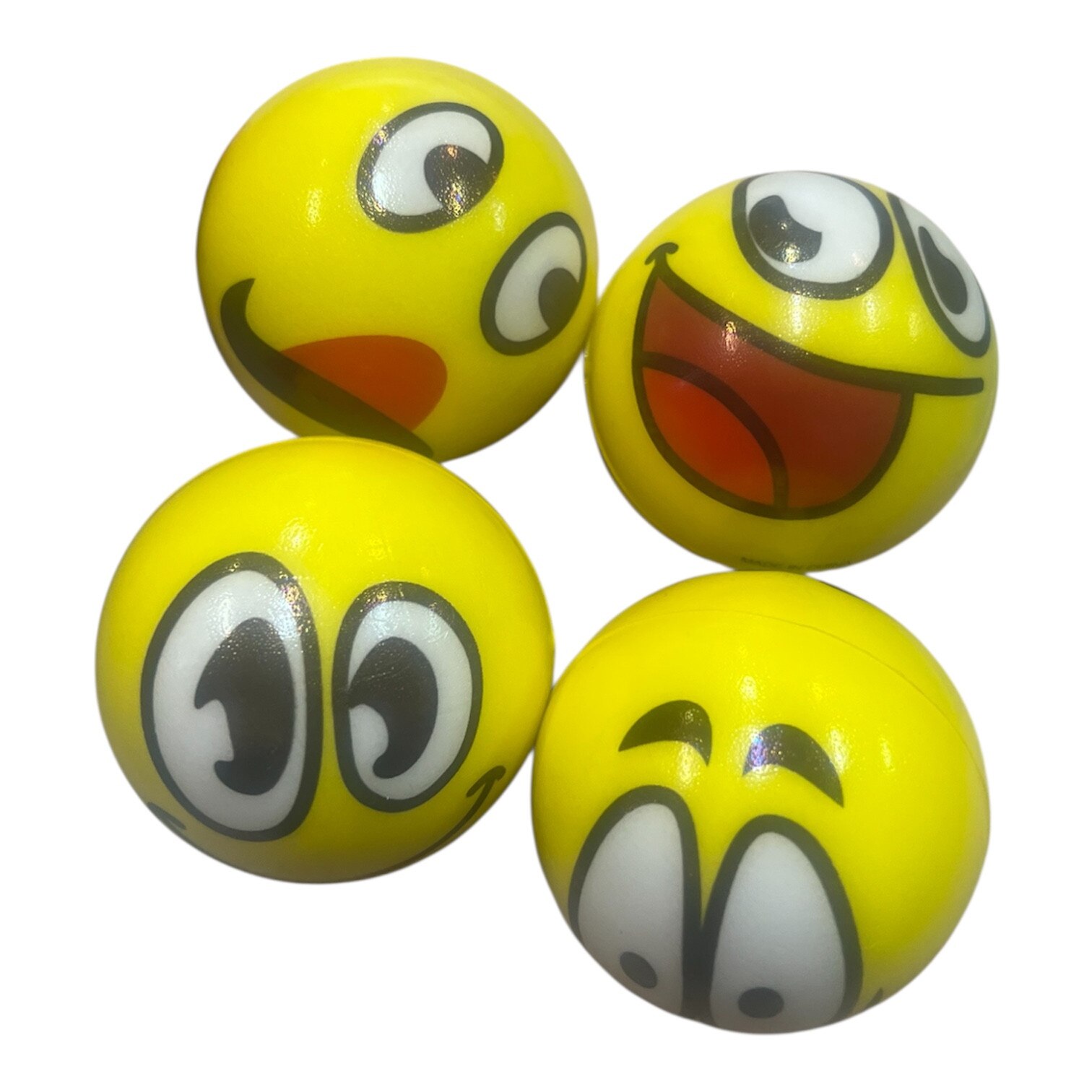 Set 4 Bile antistres cu emoticoane, galbene, jucării interactive copii ...