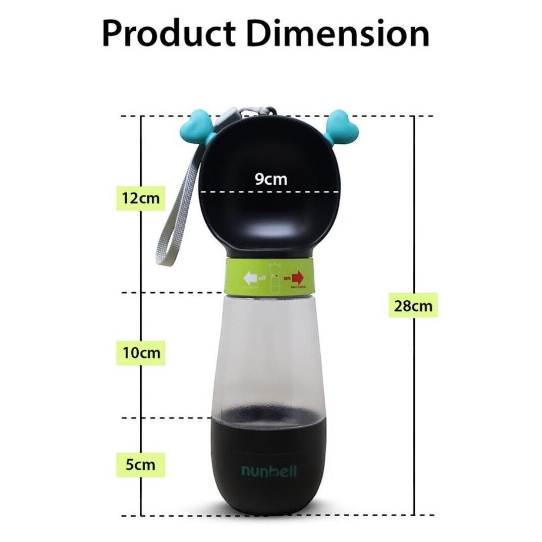 Sticla de Apa pentru Caini Nunbell 3-in-1, 350ml, cu Bol si Recipient ...