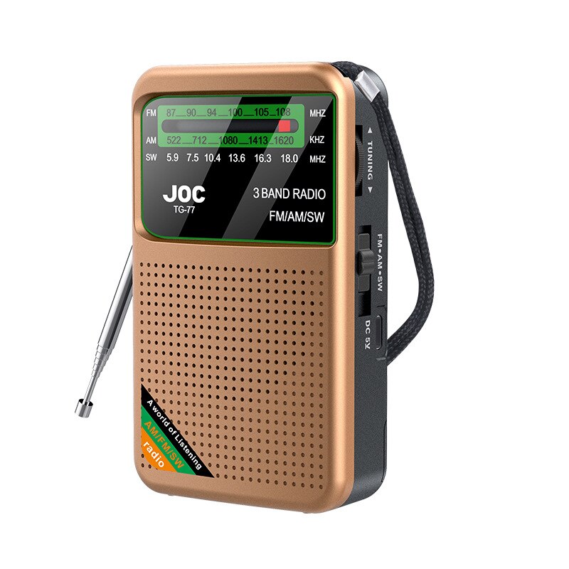 Radio portabil AM/FM/SW, 1000mAh, difuzor stereo, 4.57x2.8x1.26 in ...