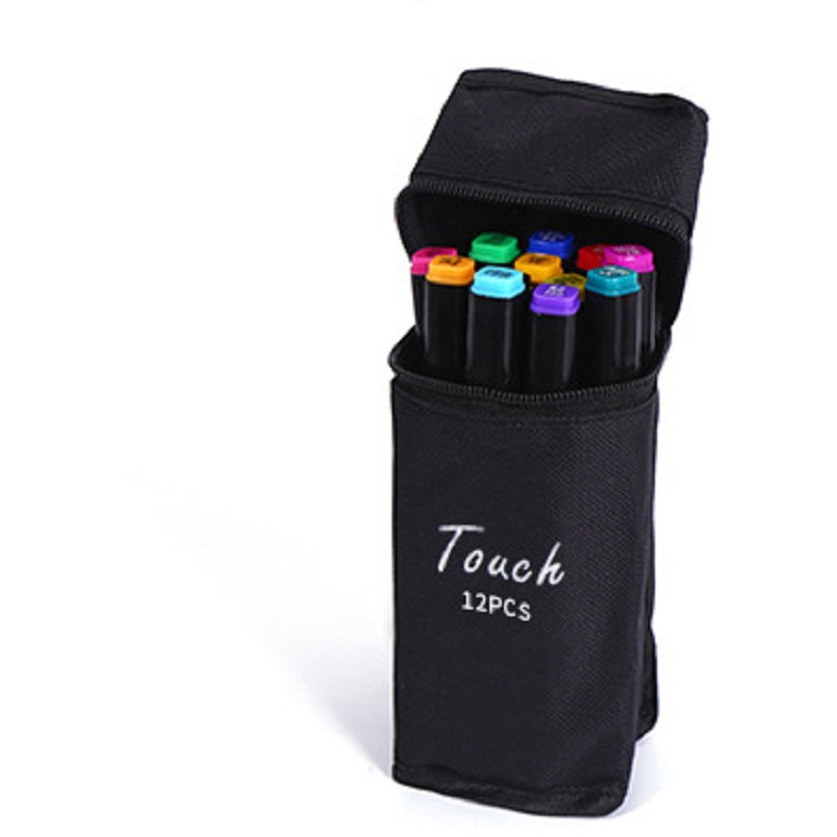 Set Carioci Profesionale 12 Bucati, Dublu Capat 1mm Si 6mm, Cutie ...